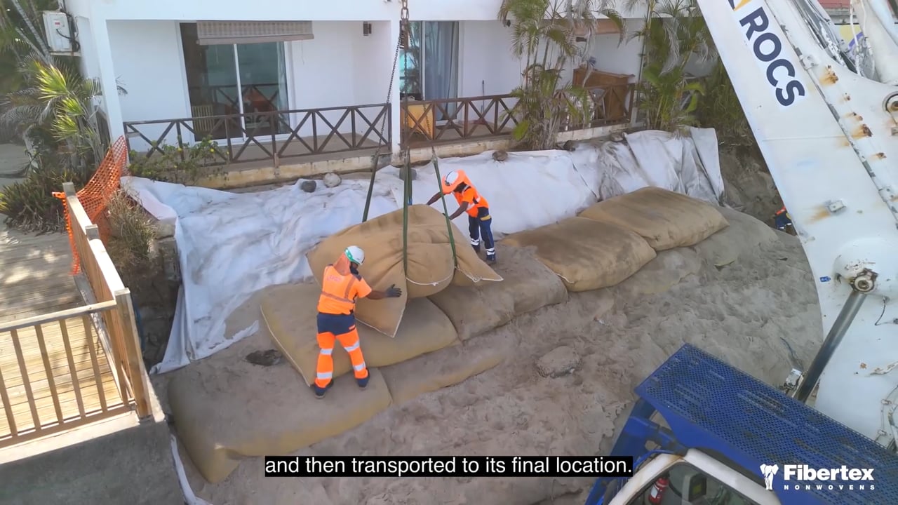 Fibertex geobags for erosion control